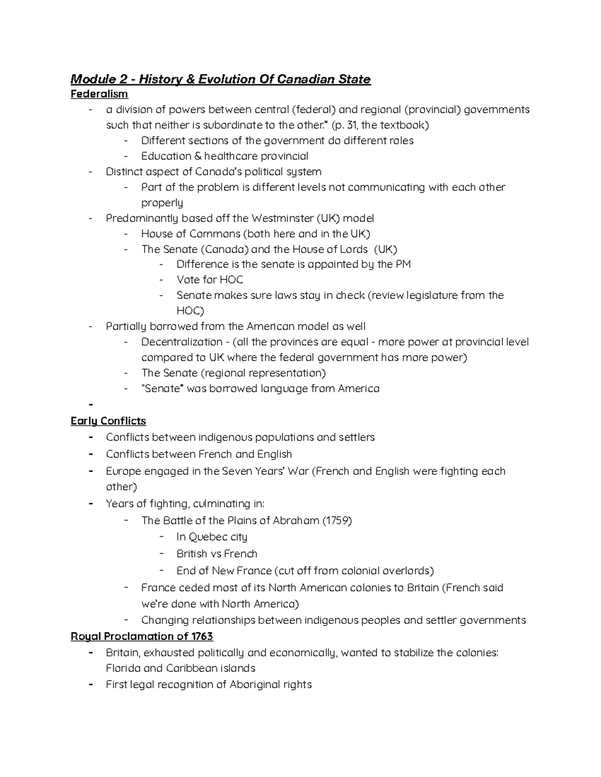 Module 2 - History Evolution Of Canadian State - Module 2 - History ...
