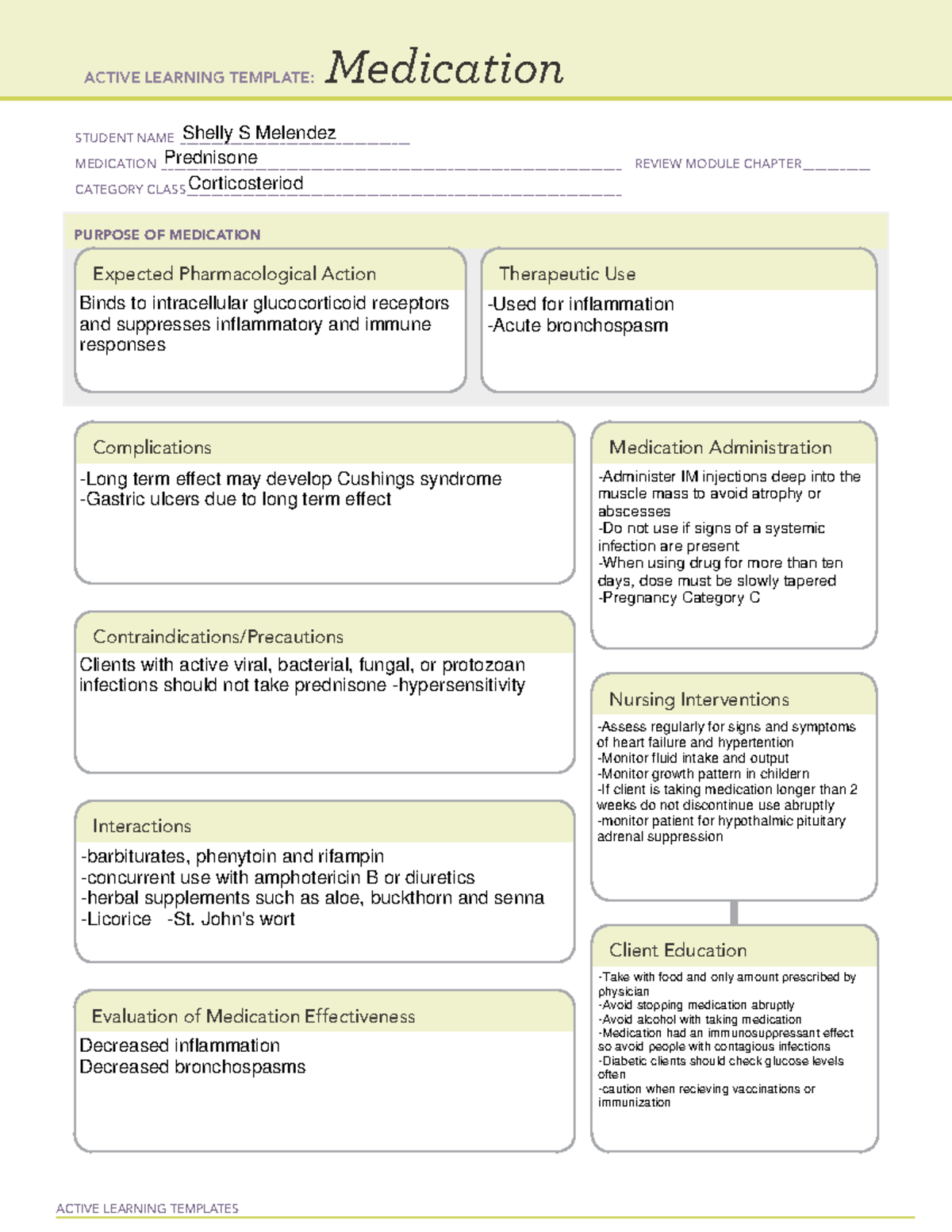Medcard Prednisone - Studocu