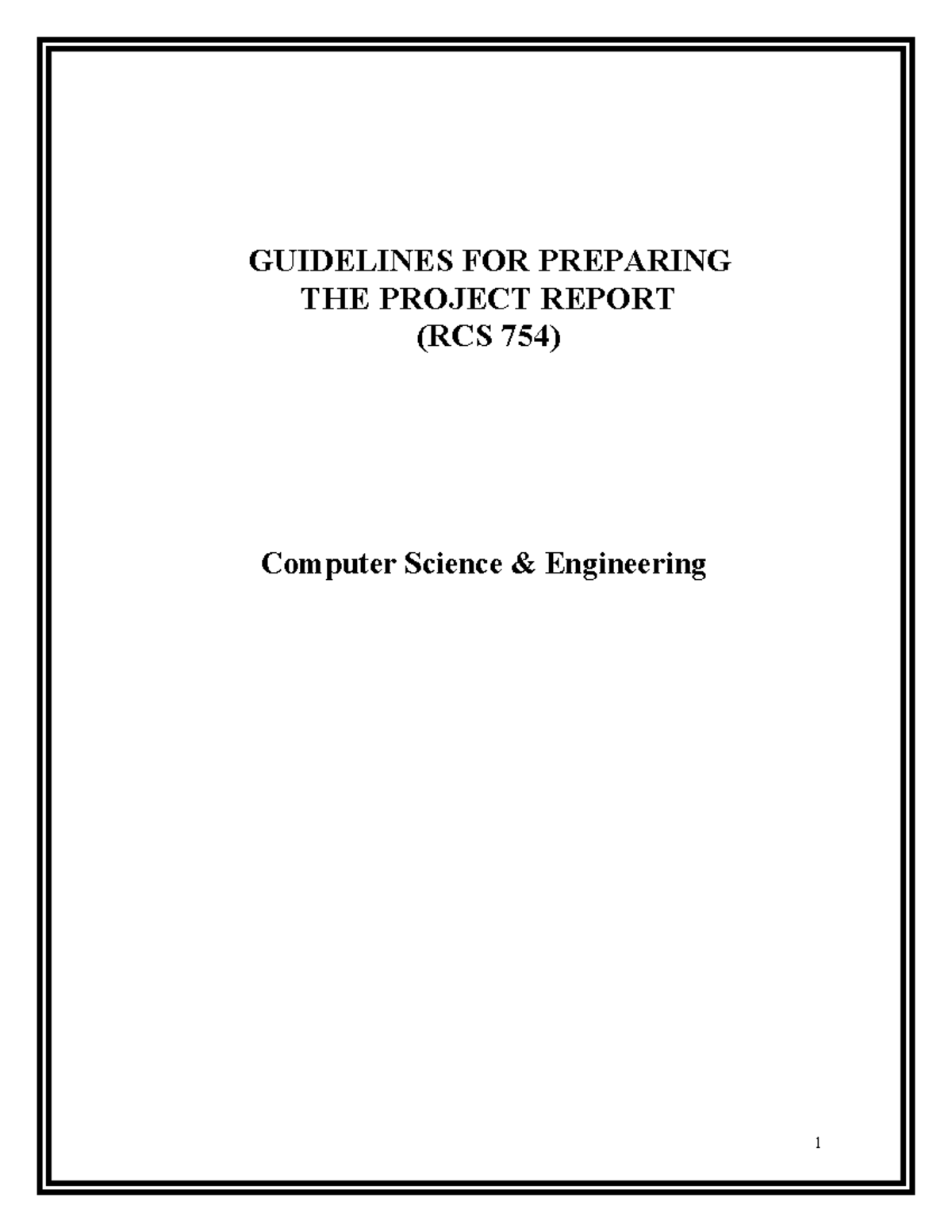 Project guidlines CSE - GUIDELINES FOR PREPARING THE PROJECT REPORT ...