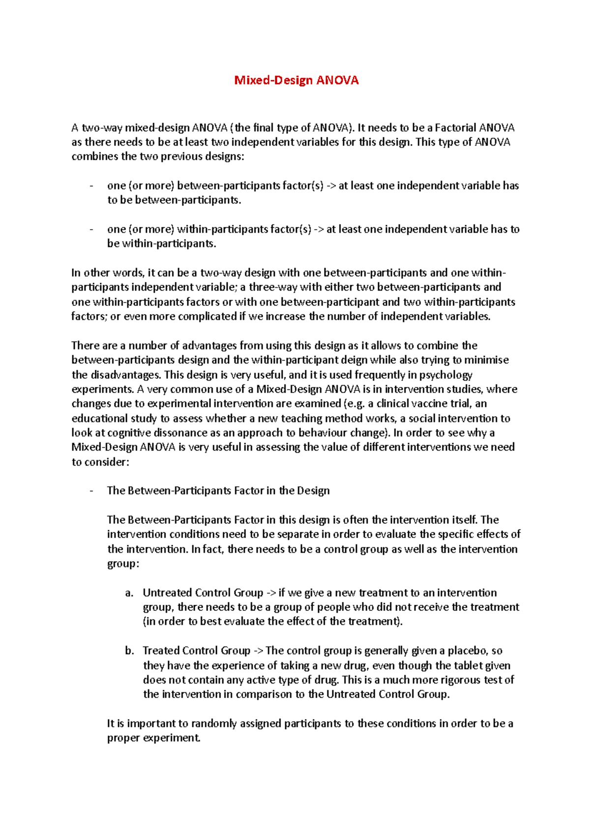 Psychology Reserch Skills 3a - Lecture 7 - Mixed-Design Anova - Mixed ...