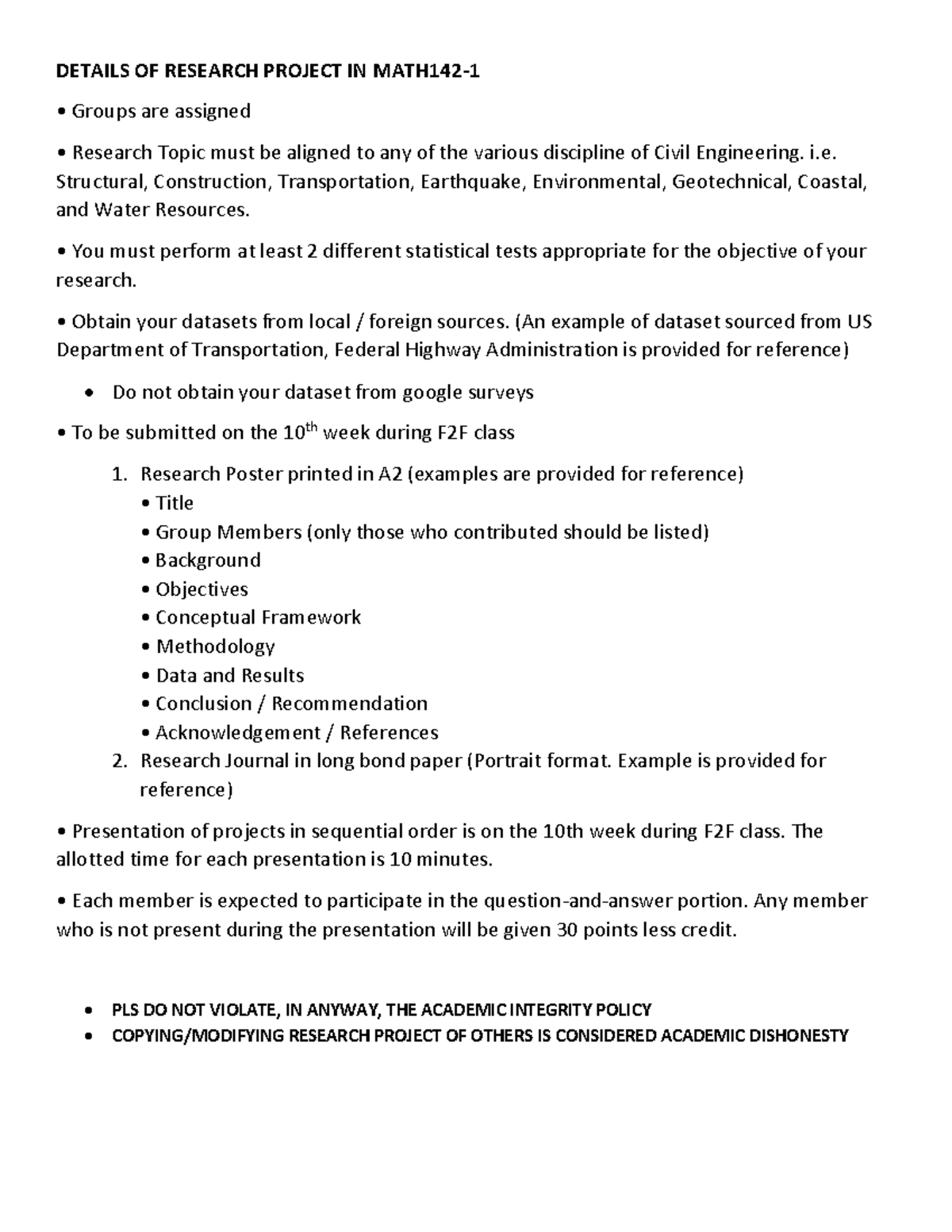 Details of Research Project in Math142 - DETAILS OF RESEARCH PROJECT IN ...