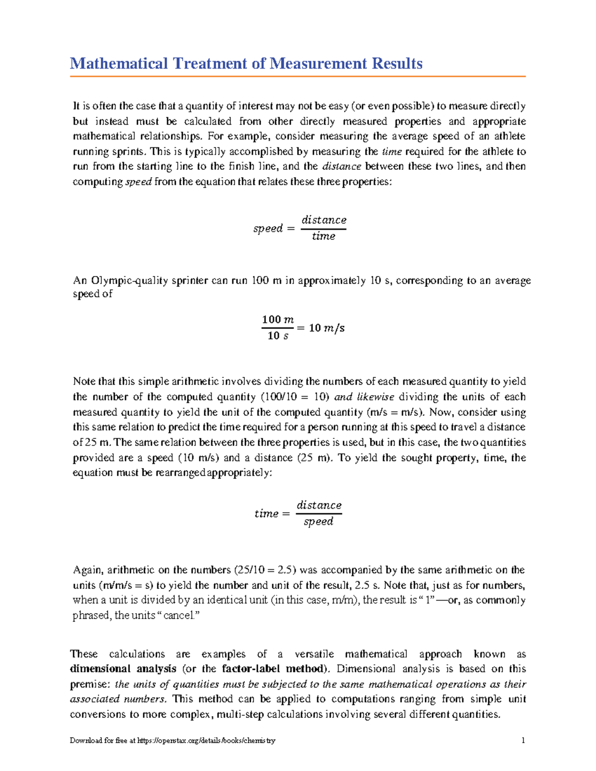 Unit Conversions study guide - Mathematical Treatment of Measurement ...