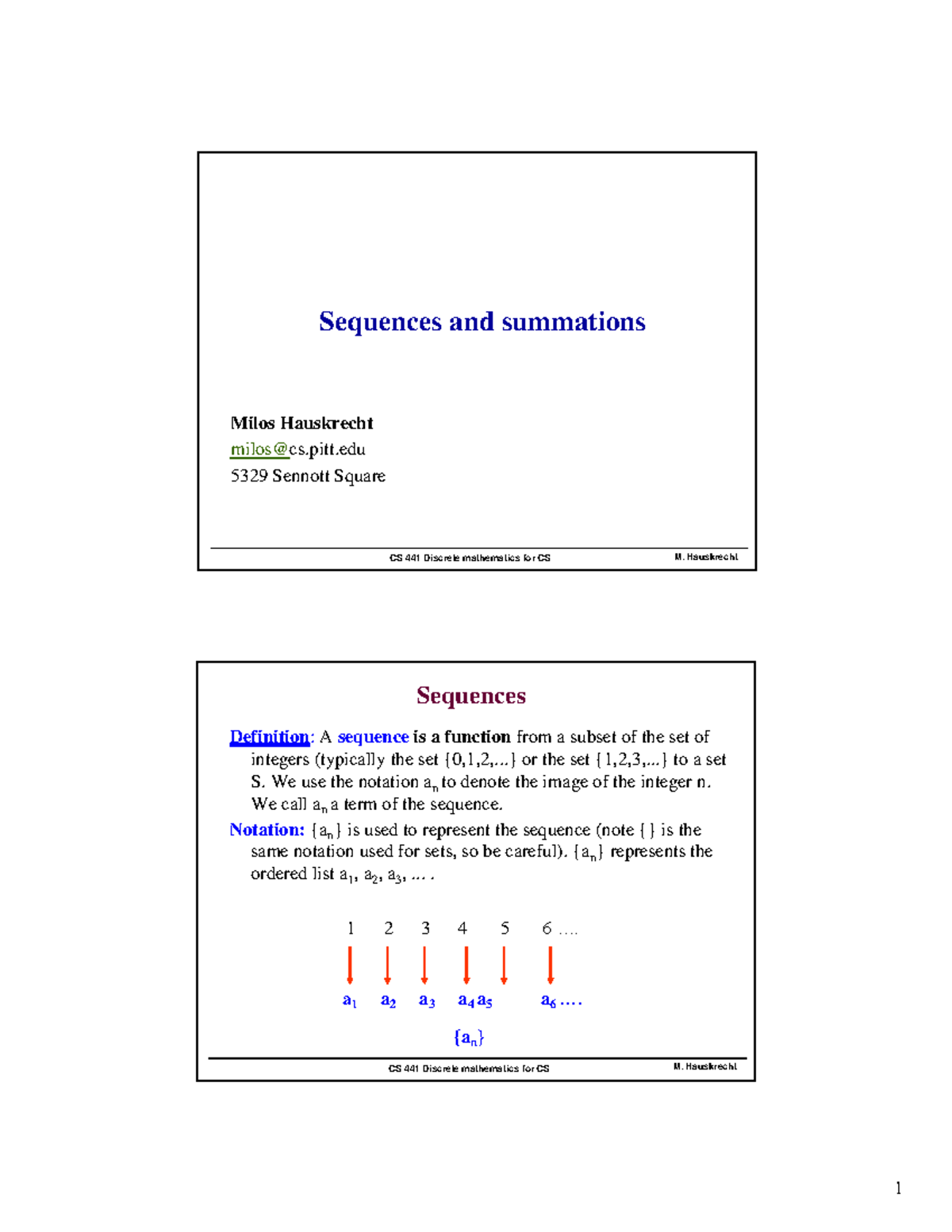 W6 Sequences - I hope you reviewed it before the exam. - Sequences ...