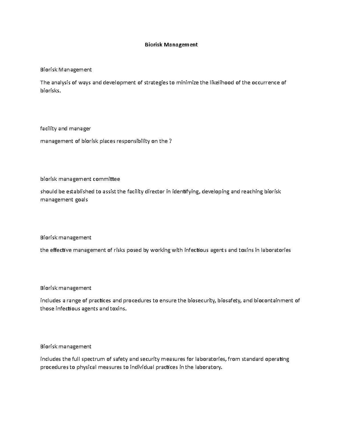 Biorisk Management - Reviewer - Biorisk Management Biorisk Management ...
