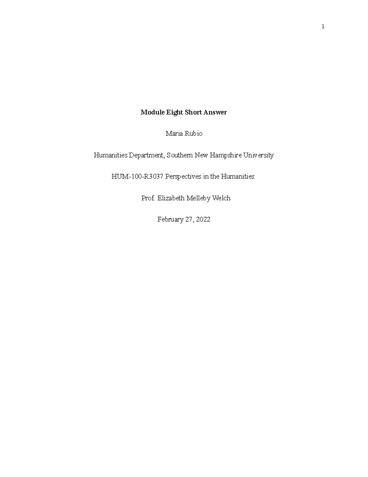 Module Eight Short Answer - Module Eight Short Answer Maria Rubio ...