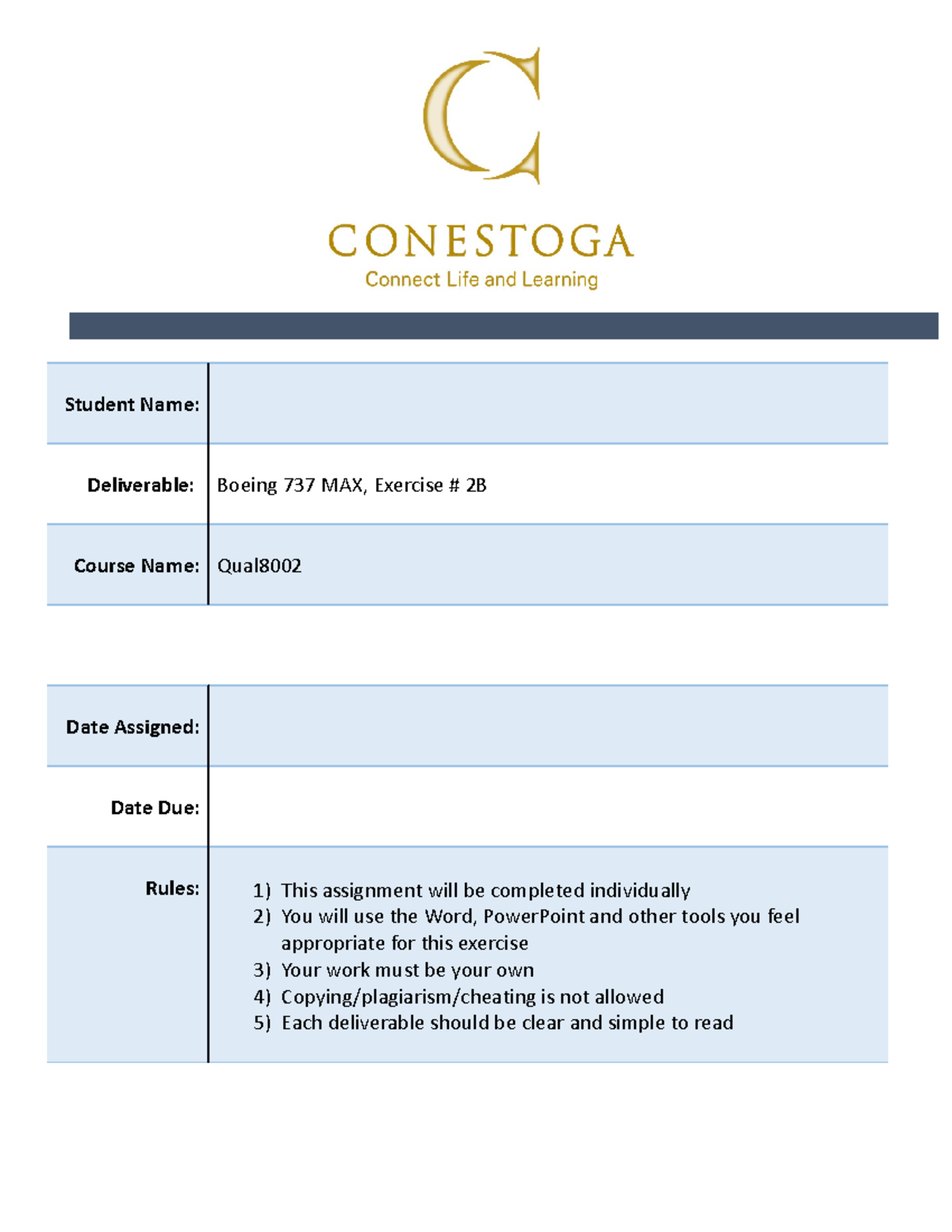 Exercise #2B Cost of Quality - Student Name: Deliverable: Boeing 737 ...