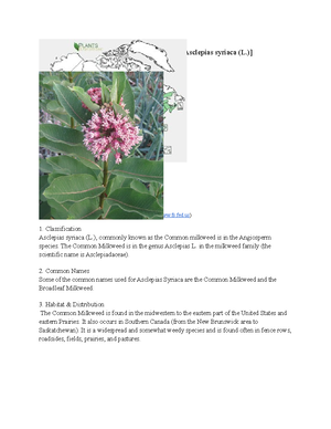 Common Milkweed - ) Kartesz Figure 1. Picture of common milkweed ...