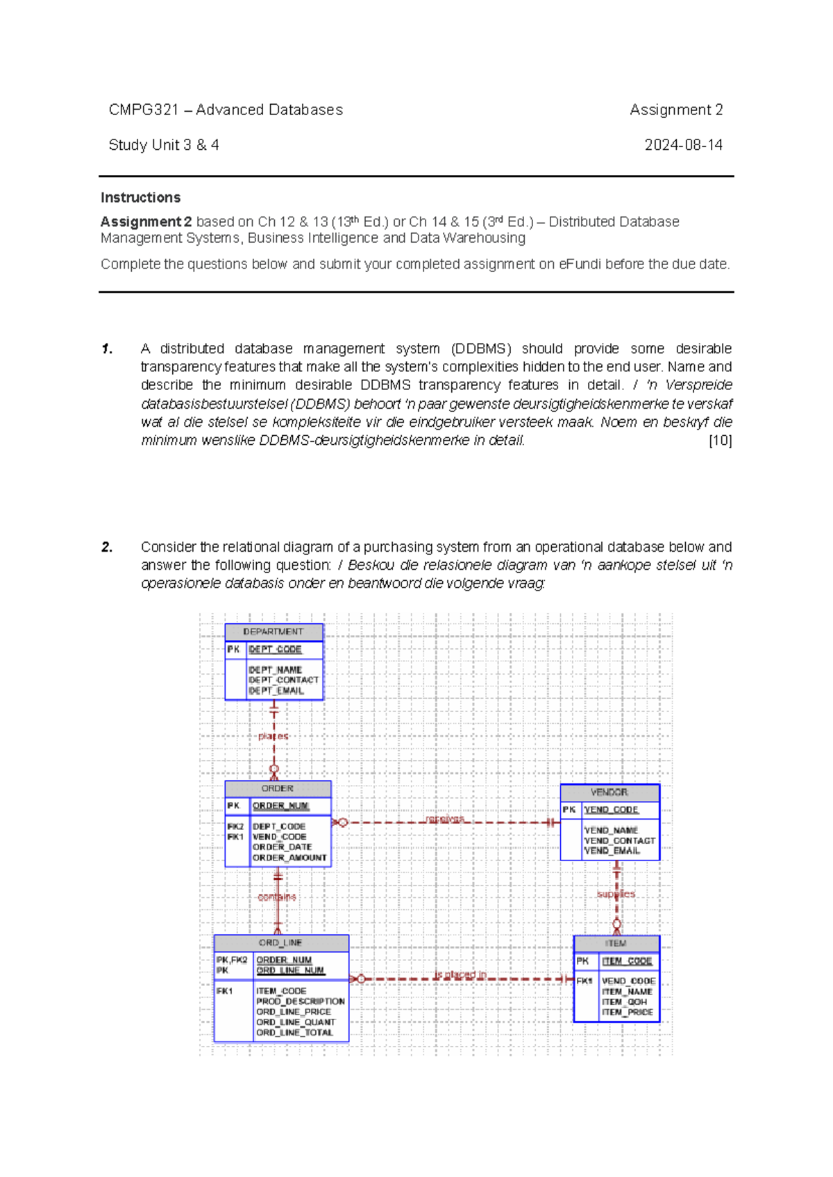 Assignment 2 - SU3 SU4 - CMPG321 – Advanced Databases Assignment 2 ...