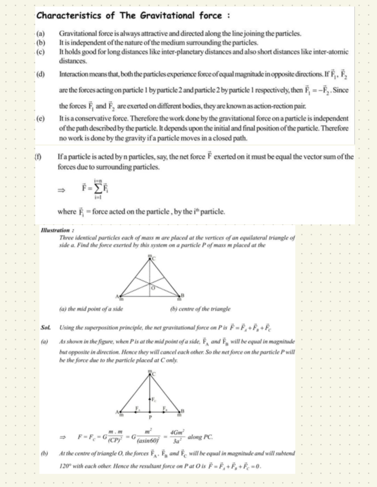 Gravitation short notes - ① Gravitational field due to point Mass ...