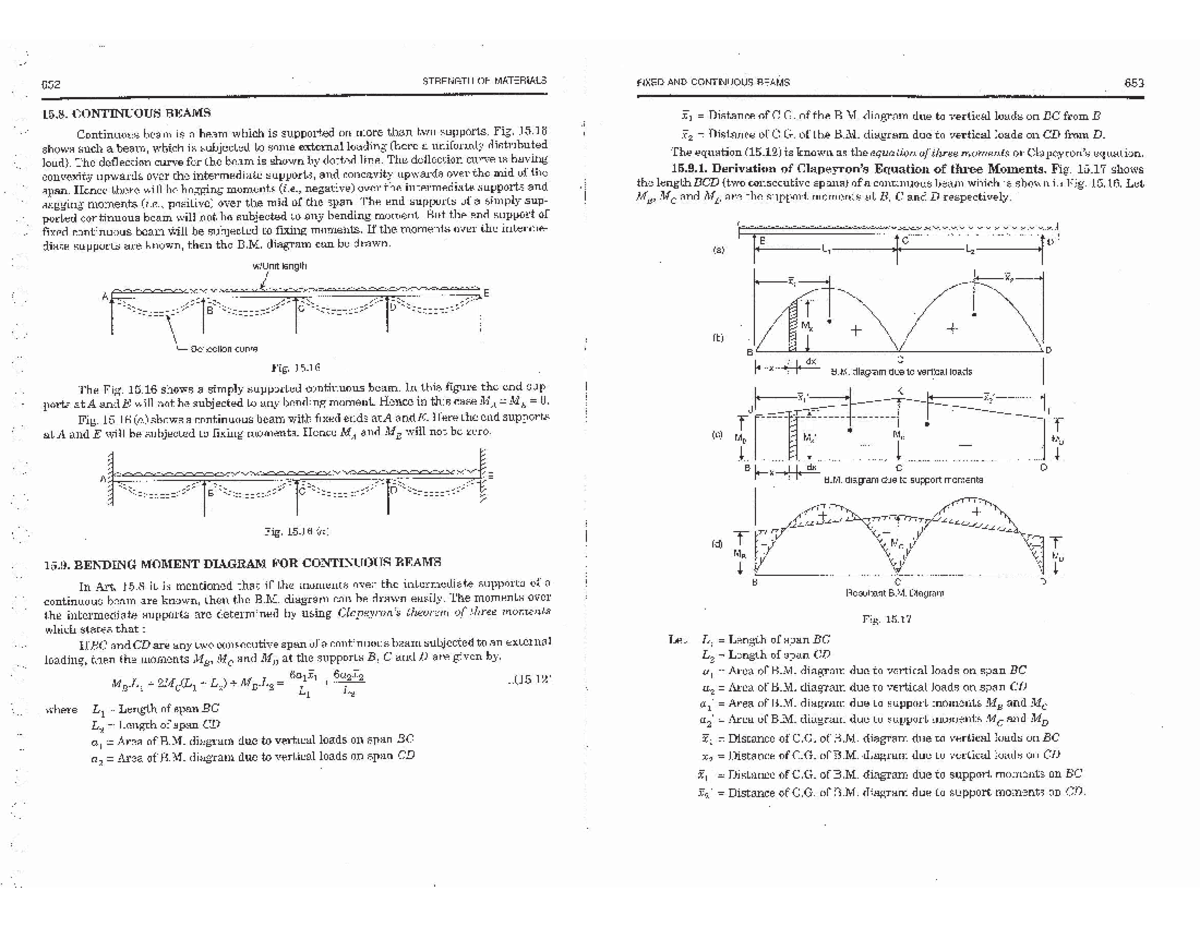 FIXED AND CONTINUOUS BEAMS - Civil Engineering - Studocu