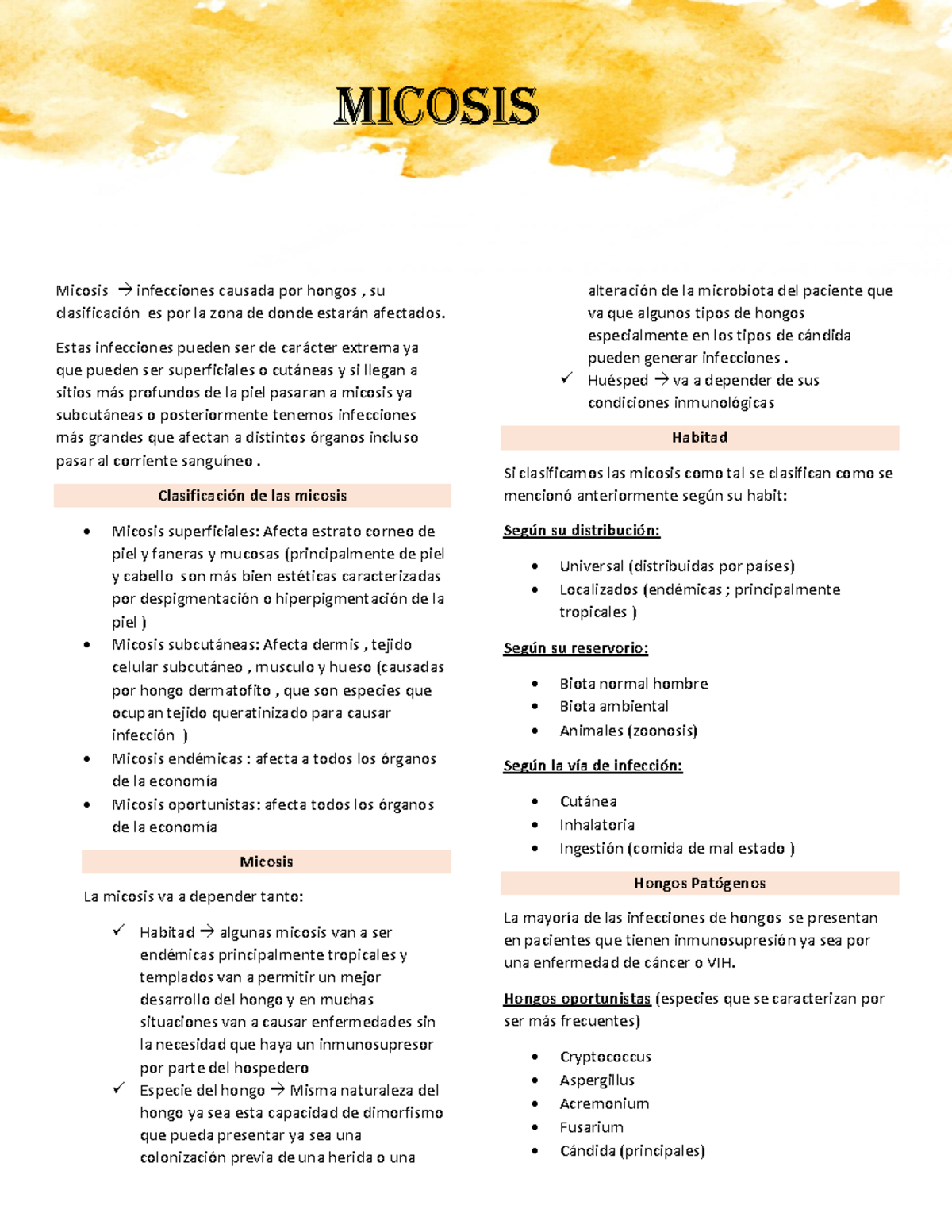 Micosis superficiales - Micosis → infecciones causada por hongos , su ...