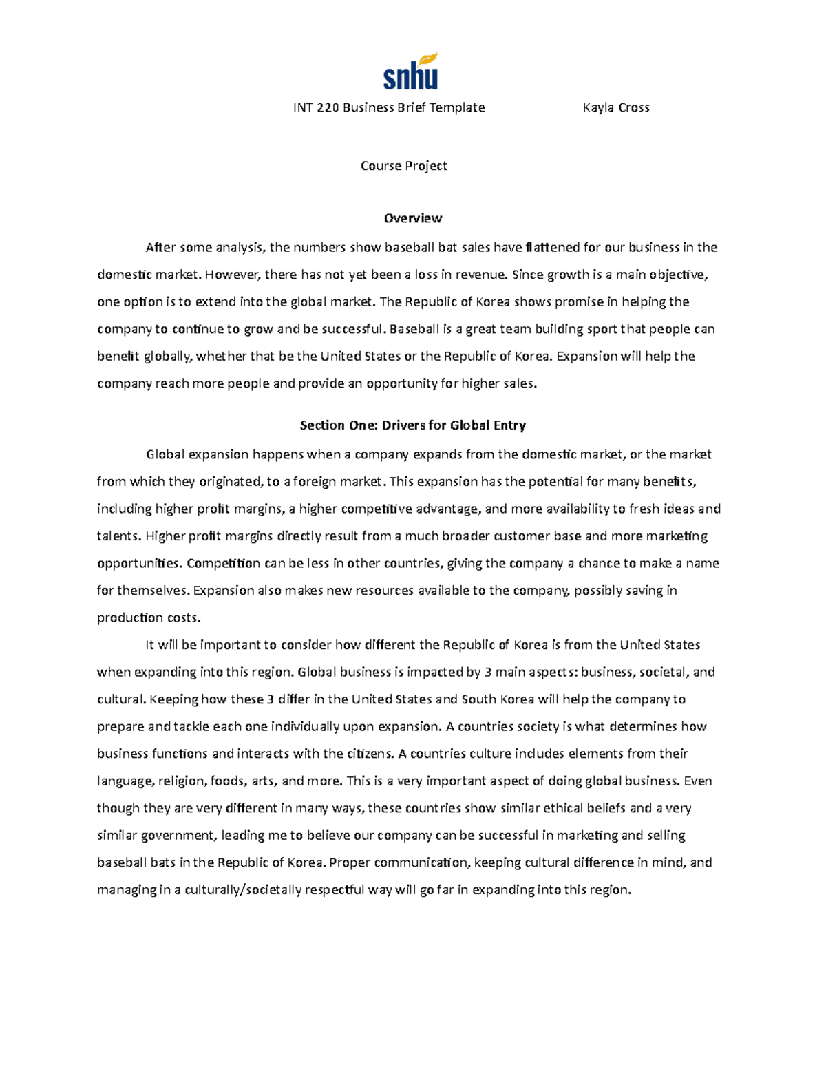 Final - INT 220 - SNHU - Studocu