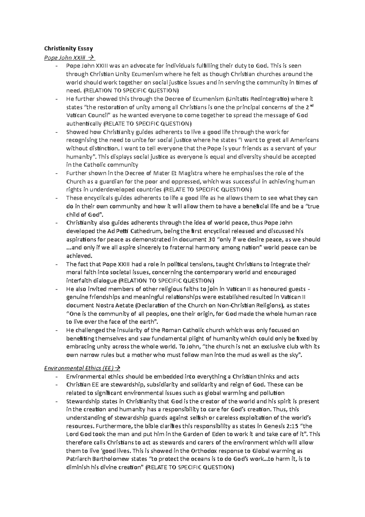 Christianity Essay for understanding - Christianity Essay Pope John ...