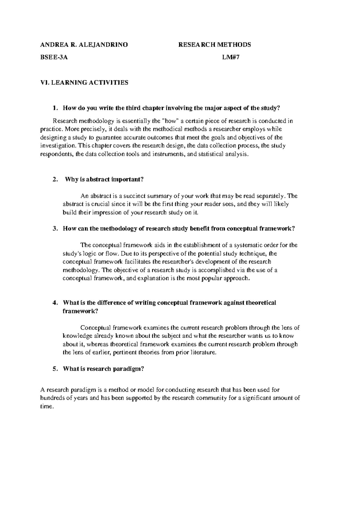 LM7- Research- Method - Activities - ANDREA R. ALEJANDRINO RESEARCH ...