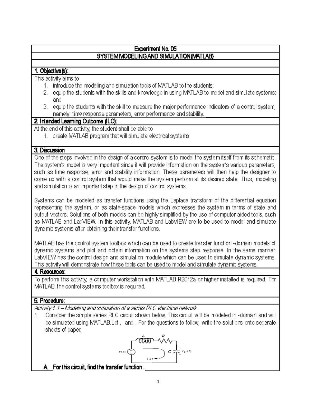 LAB 5 (2) - Gaussian and Gauss-Jordan Elimination - Experiment No. 05 SYSTEM MODELING AND - Studocu