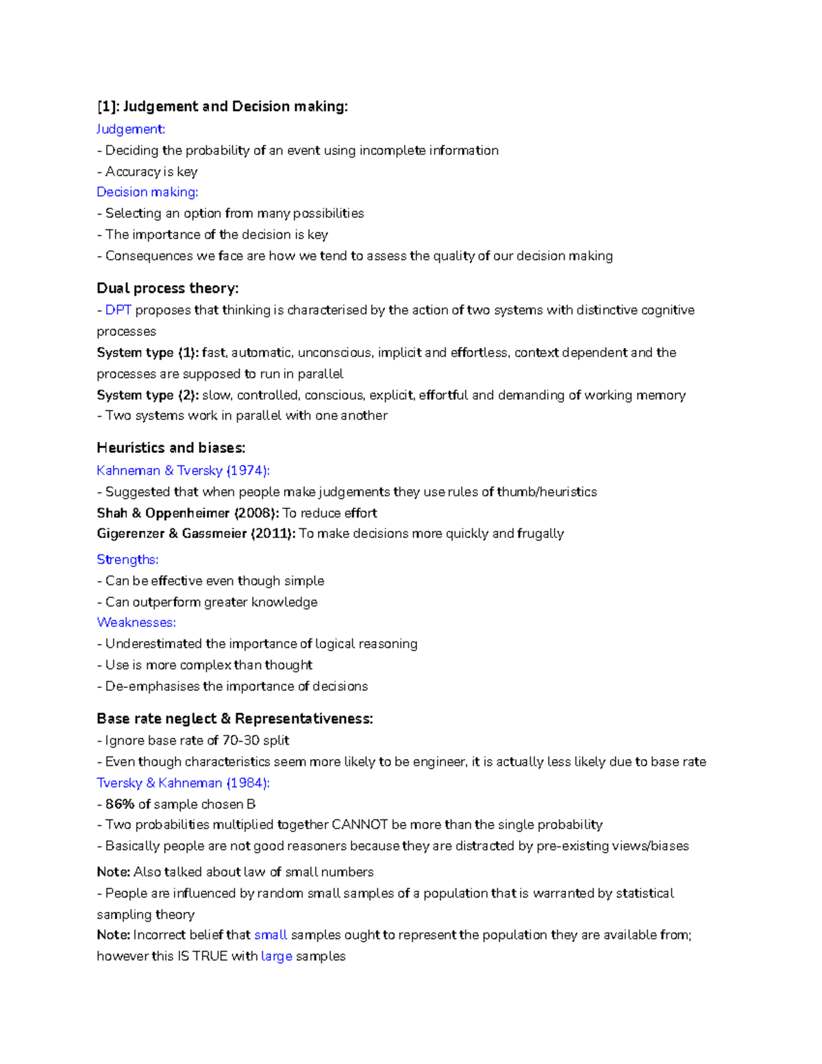 Week 10 Decision making and Judgement pt1 - [1]: Judgement and Decision ...