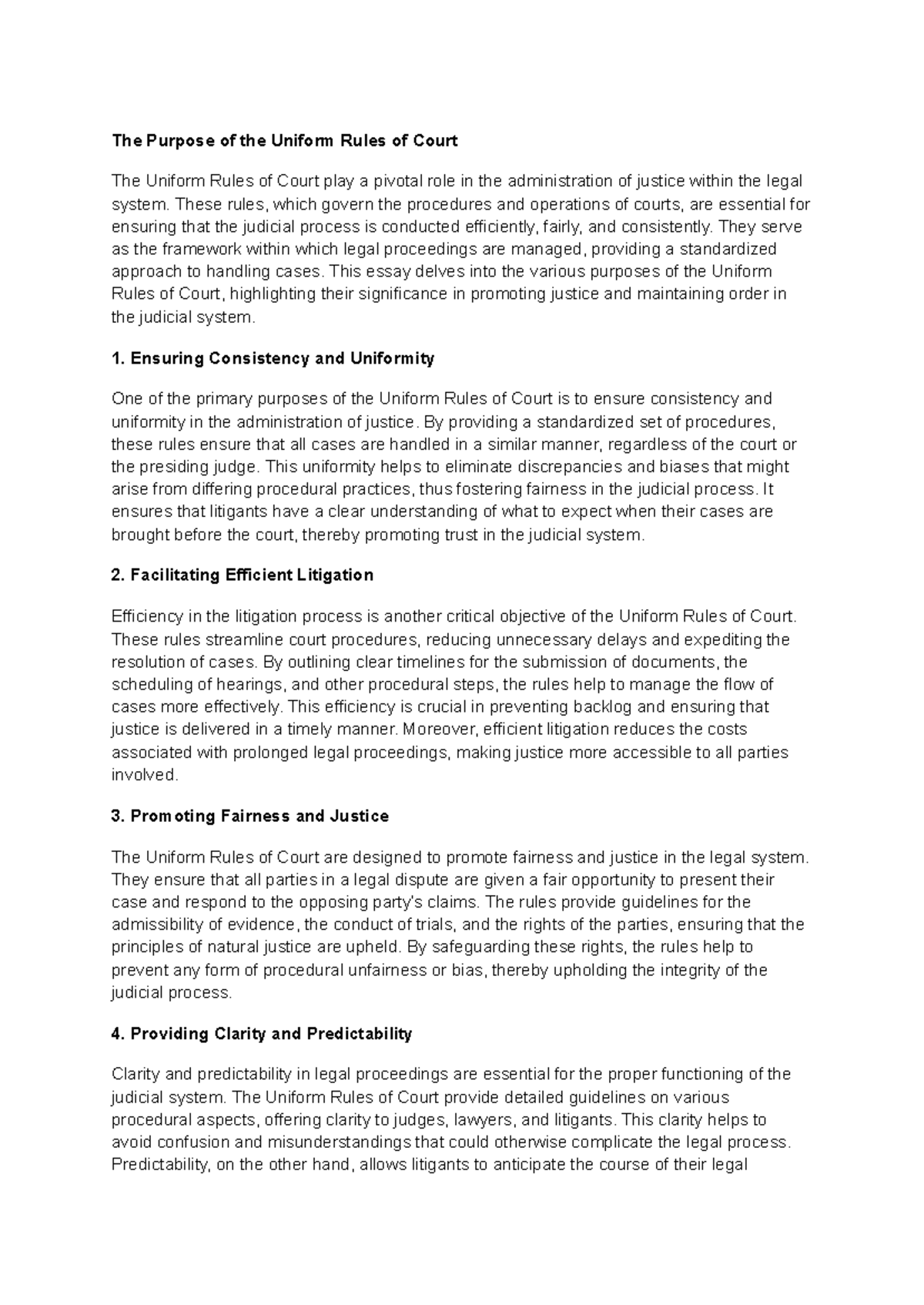 The Purpose of the Uniform Rules of Court - These rules, which govern ...