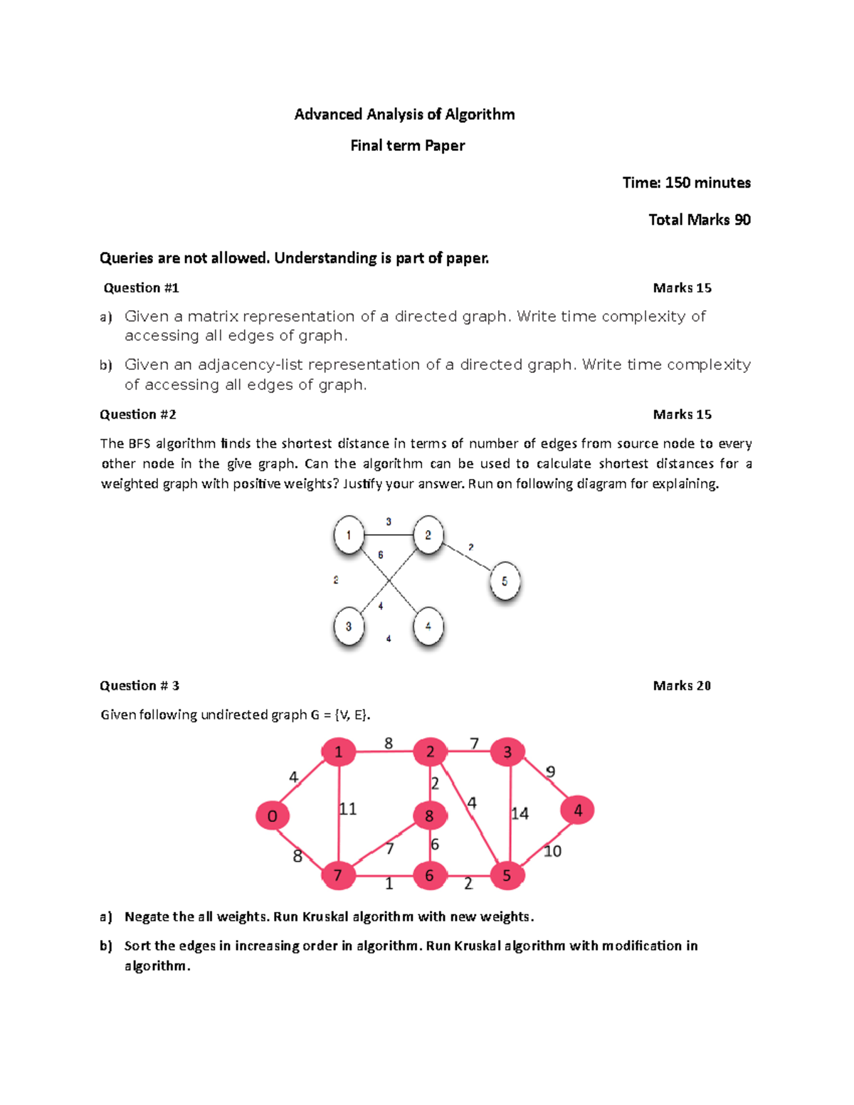 Advanced Analysis of Algorithm Final term Paper - Advanced Analysis of ...