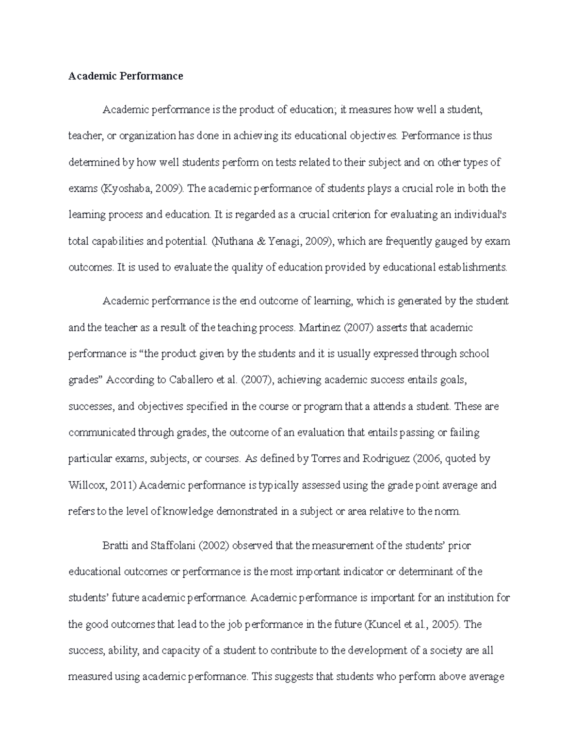 Academic Performance - dawdad - Academic Performance Academic ...