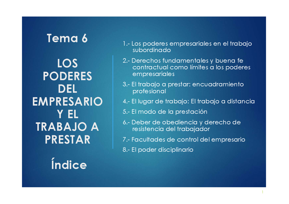 TEMA 6 compressed - lectura - Tema 6 LOS PODERES DEL EMPRESARIO Y EL ...