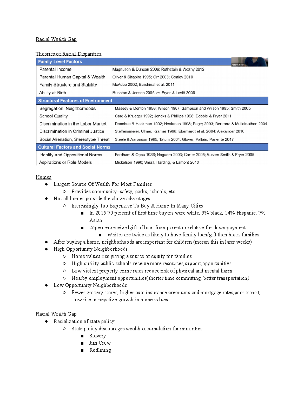 SOC 360 (Part 5) - Lecture notes for SOC 360 - Racial Wealth Gap ...