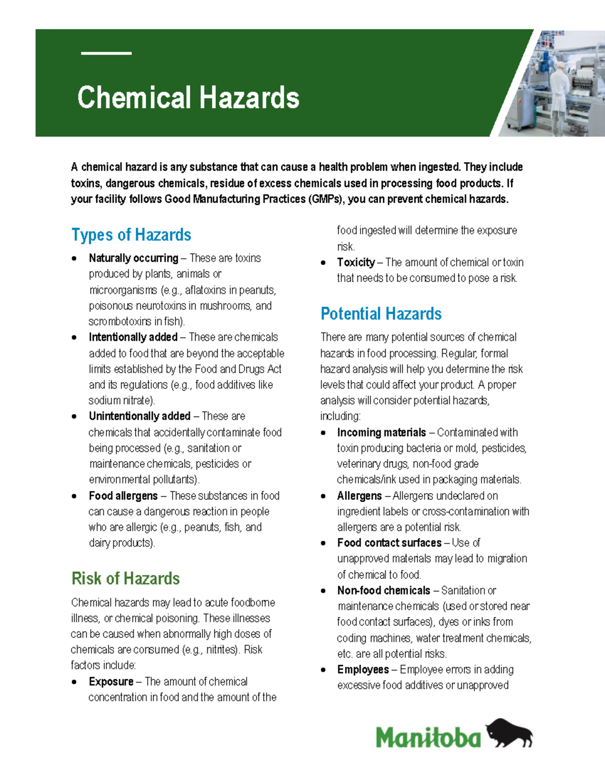 Chemical-hazards - Chemical Hazards A chemical hazard is any substance ...