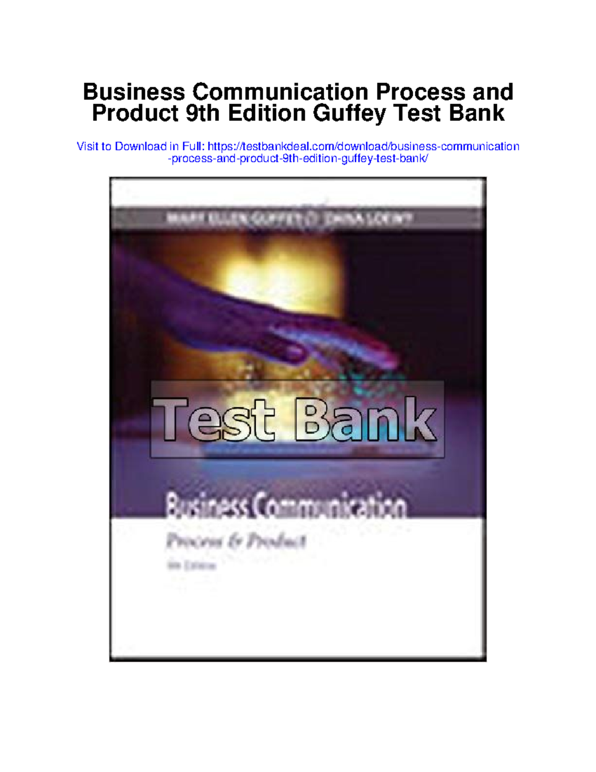 Business Communication Test bank - Business Communication Process and ...