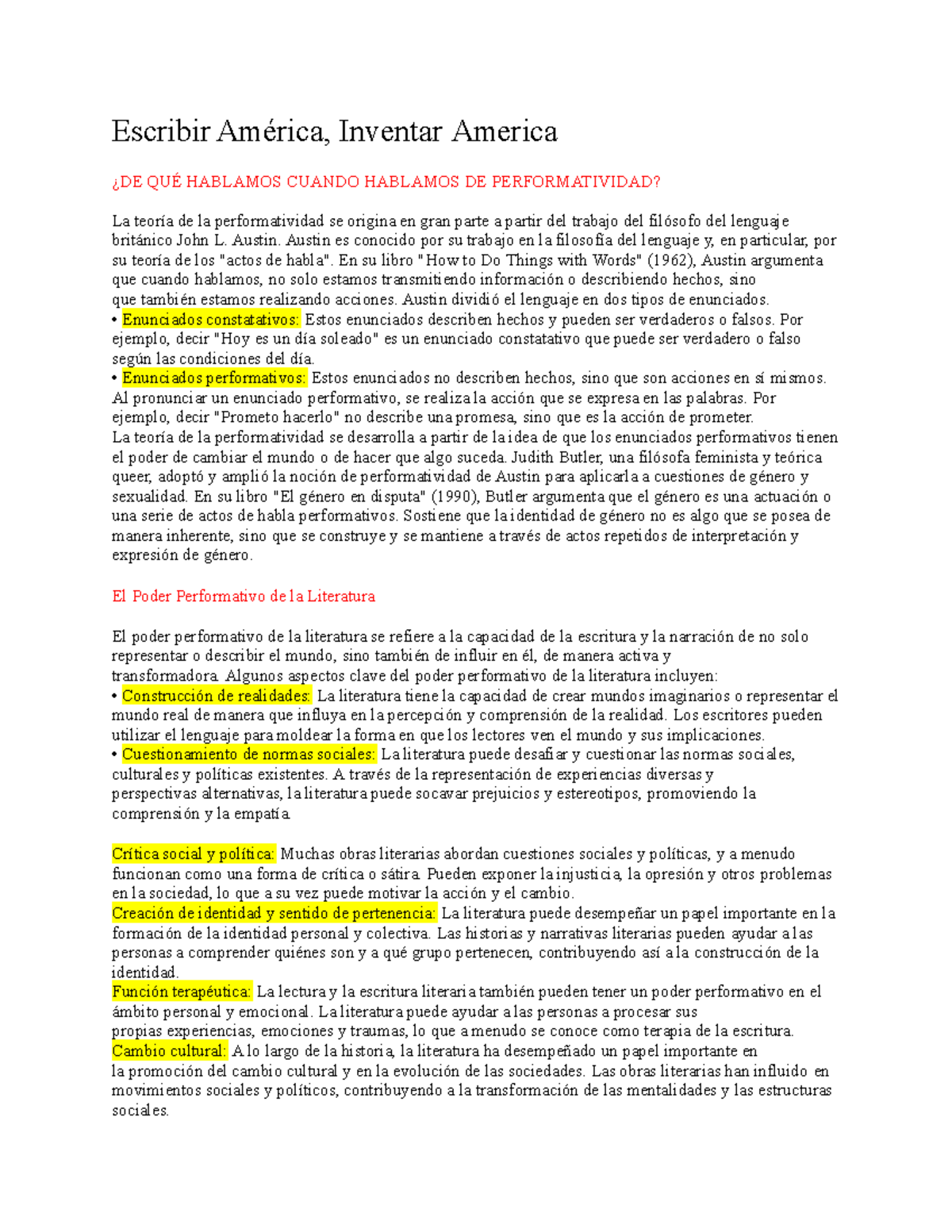 Escribir América - Lecture notes about the power of literature ...