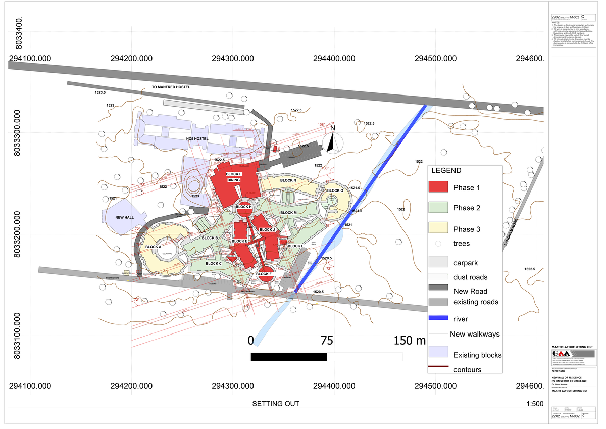UZ HALL OF Residence SITE Setting OUT - DRAWING DESCRIPTION PROJECT ...