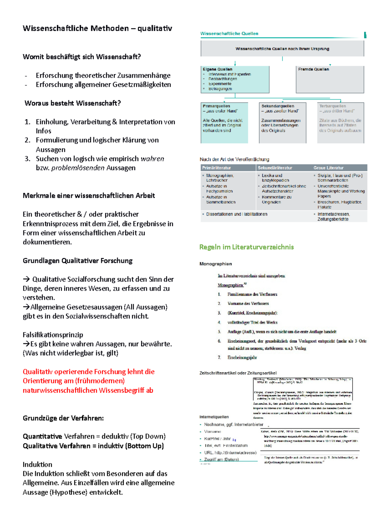 Zusammenfassung - Wissenschaftliche Methoden – qualitativ Womit ...