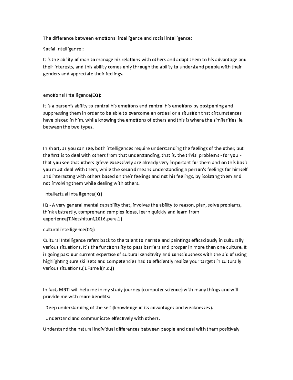 EI DA unit 1 - The difference between emotional intelligence and social ...