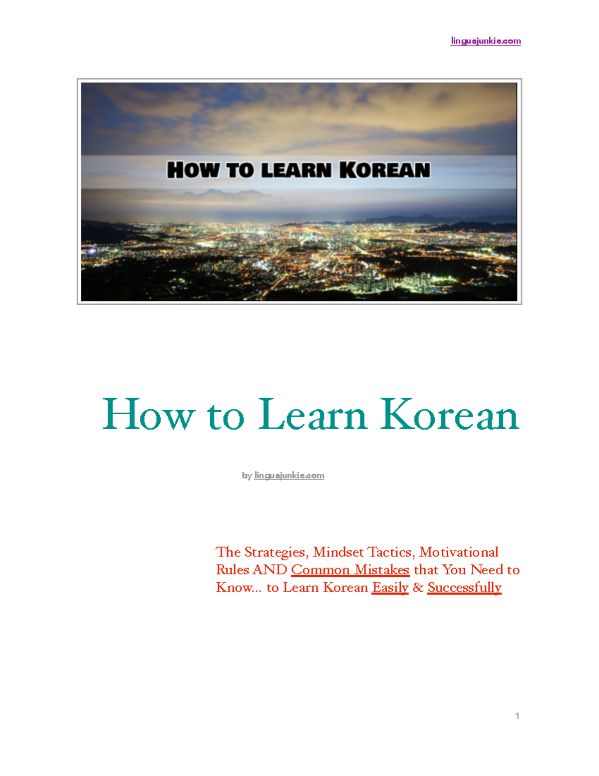 How to Learn Korean - ..... - The Strategies, Mindset Tactics ...