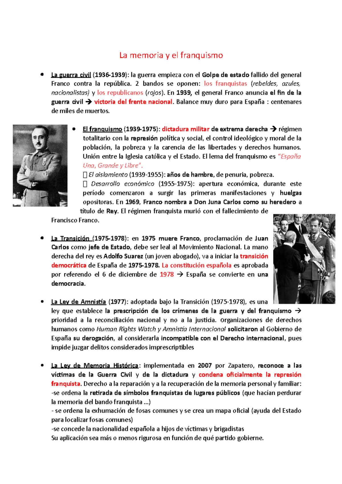 cours complet de civilisation sur la mémoire espagnole et le franquisme ...