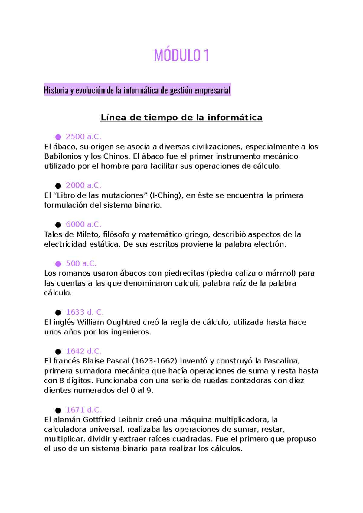 2do Año Sistemas Integrados de Información - MÓDULO 1 ####### Historia ...