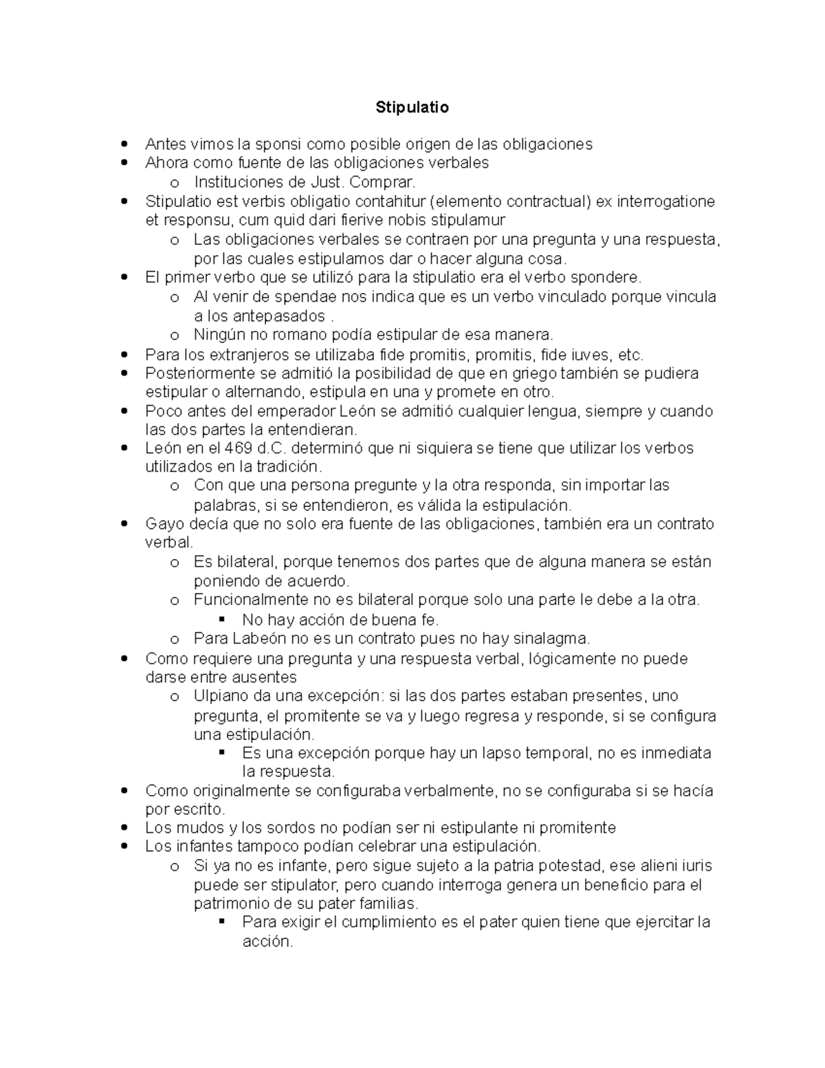 Stipulatio Rodrigo - Stipulatio Antes vimos la sponsi como posible ...