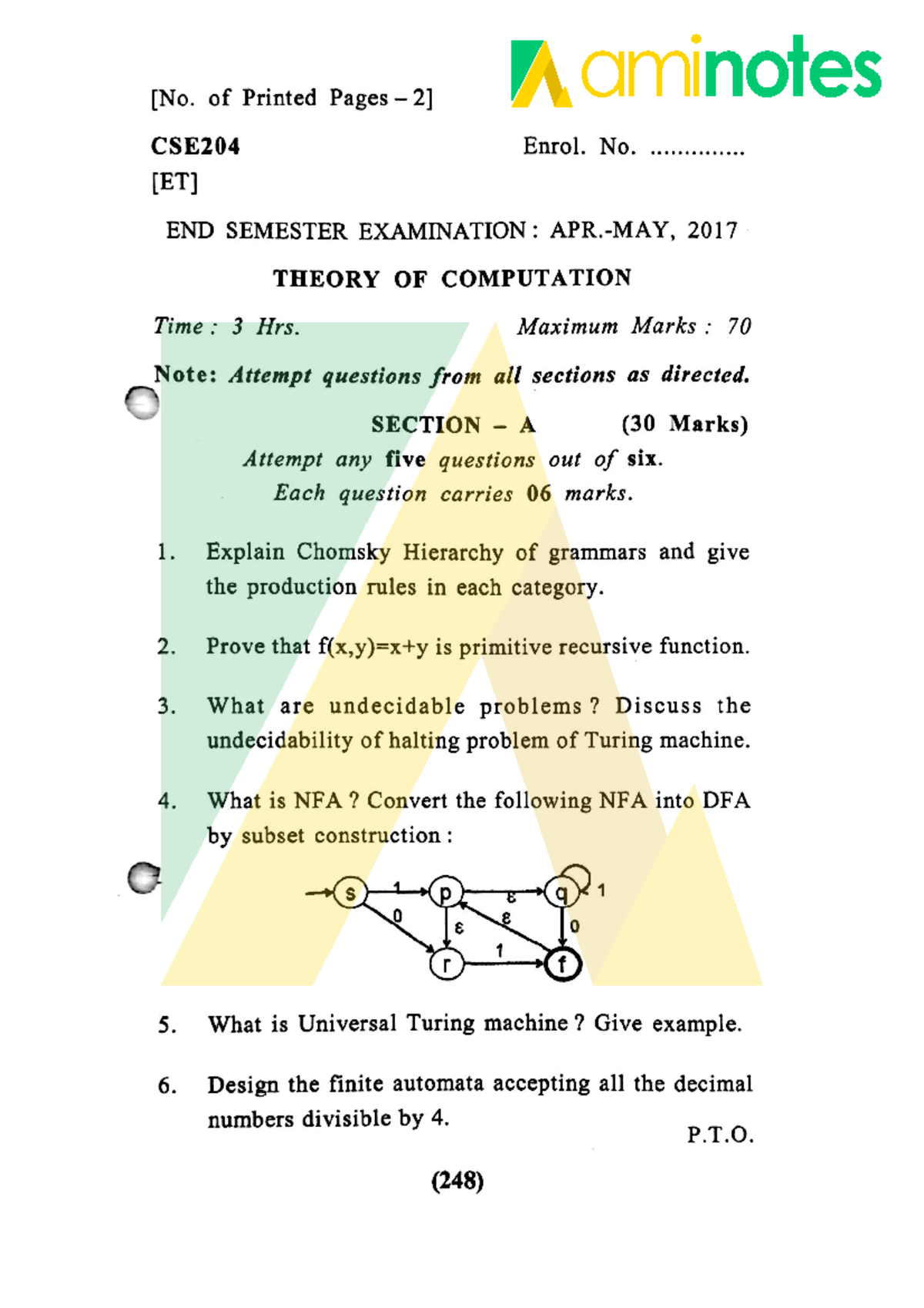 Aminotes - Theory of Computation 2017 Qppr - Social Science - ami notes ...