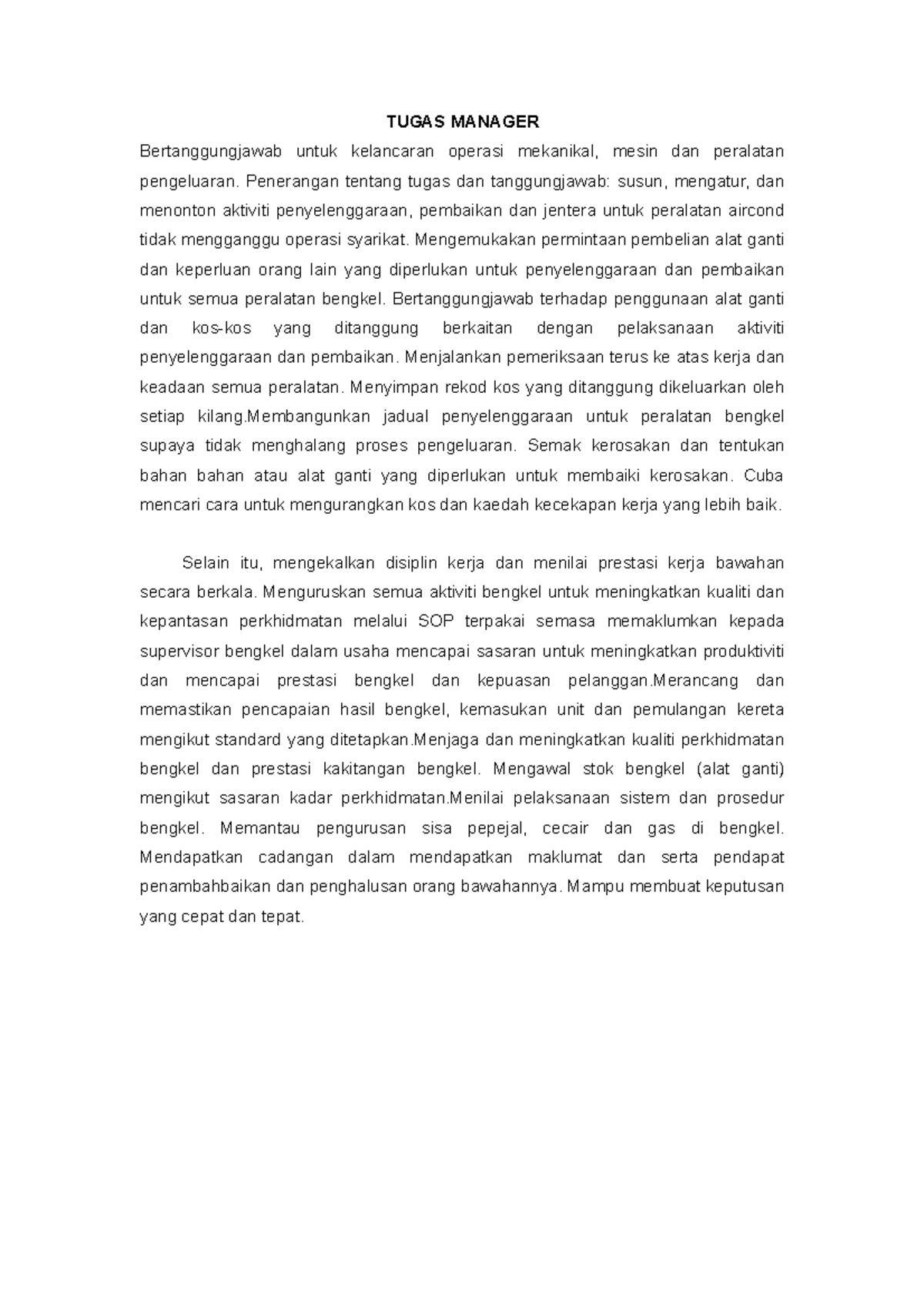 Tugas Manager pb etika - no comment - TUGAS MANAGER Bertanggungjawab ...