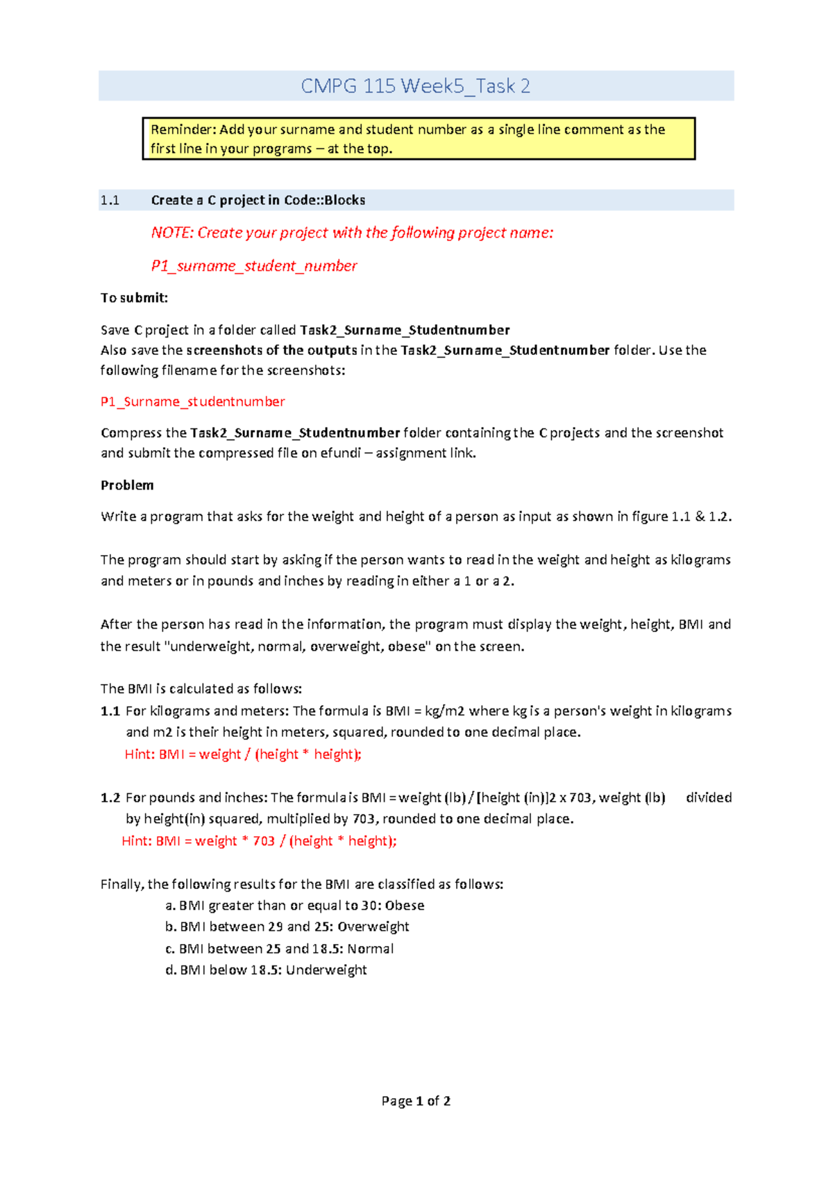 CMPG115 Week5 Task 2 Instructions - Page 1 of 2 CMPG 11 5 Week 5 _Task ...