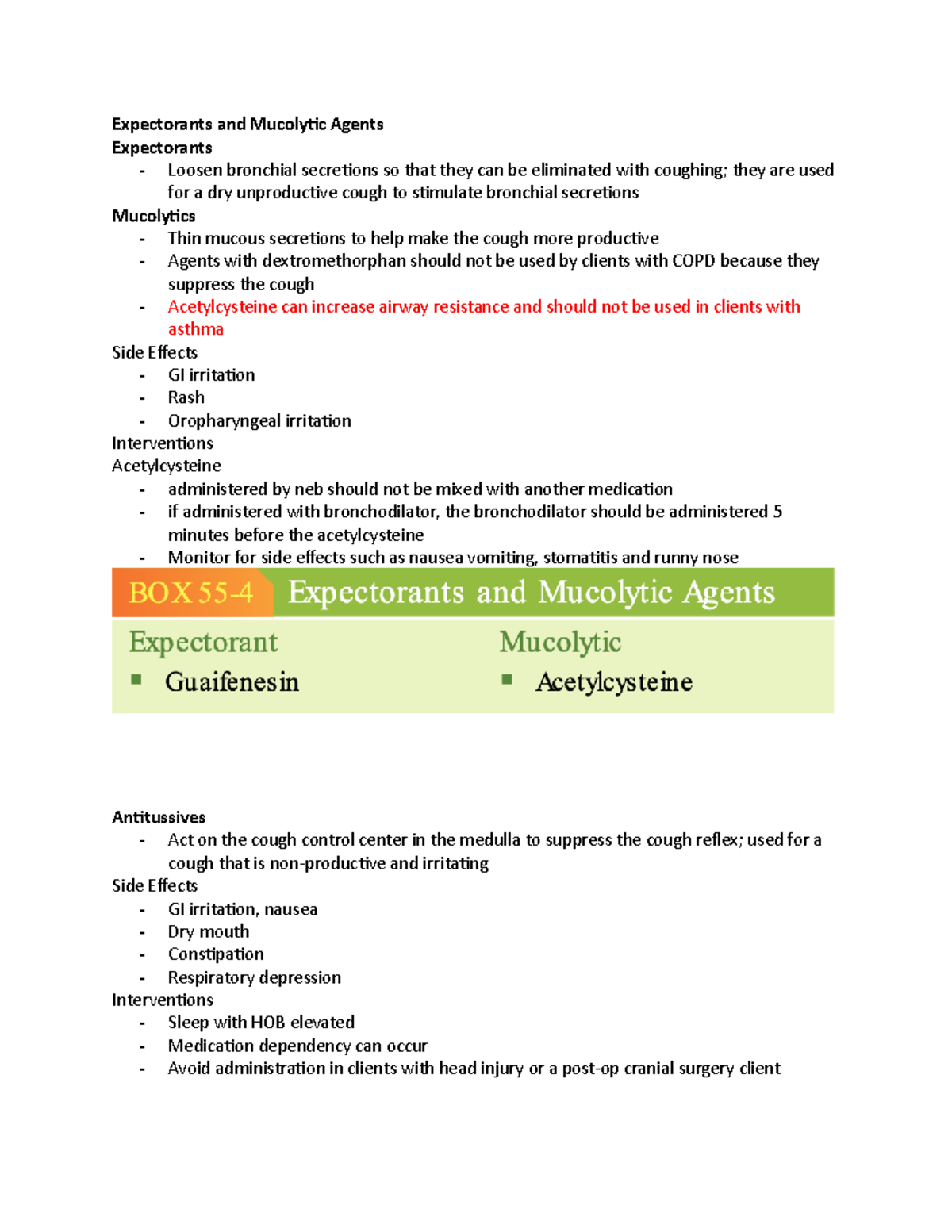 Expectorants and Mucolytic Agents - Expectorants and Mucolytic Agents ...