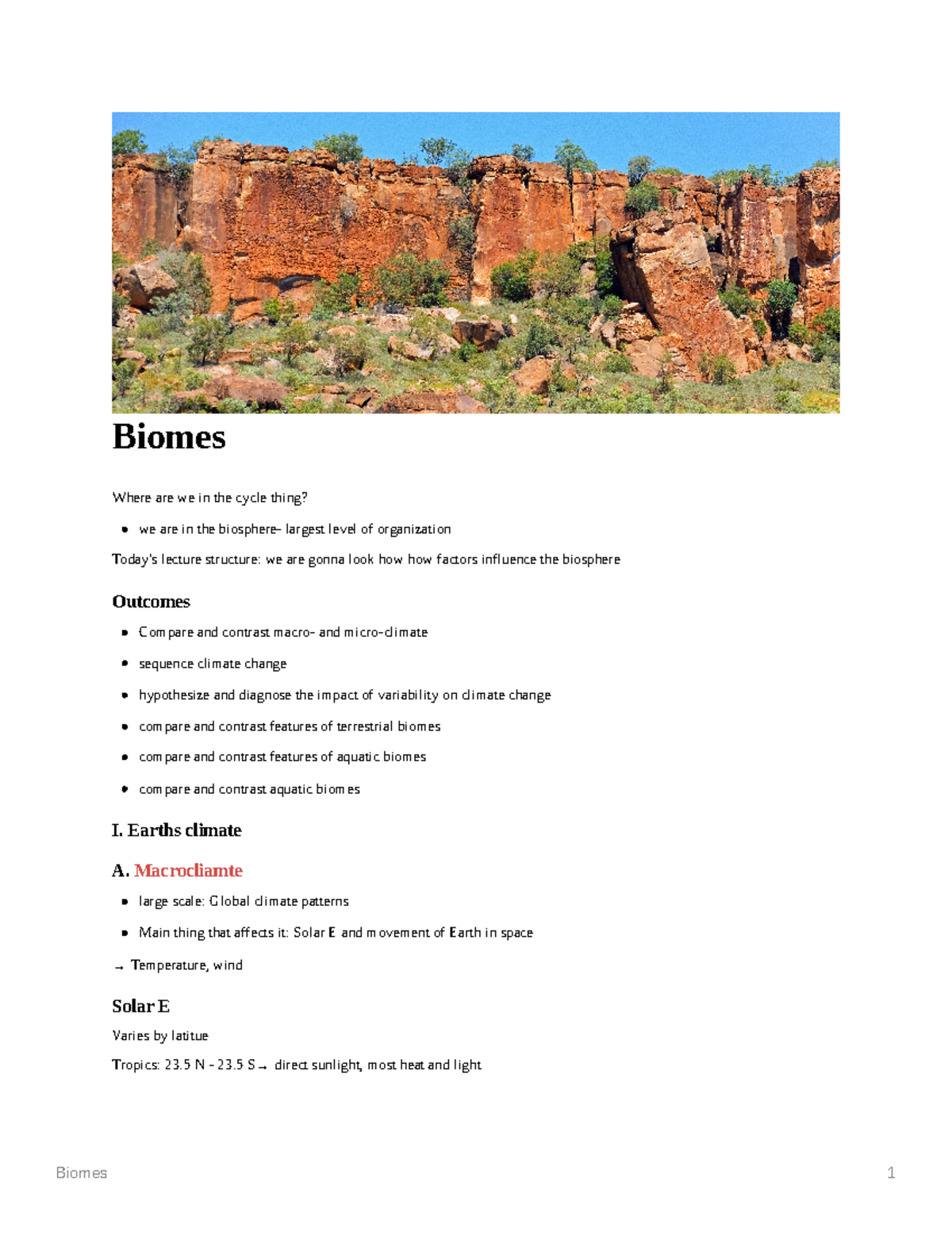 Biomes - Lecture notes- Stern - Biomes Where are we in the cycle thing ...