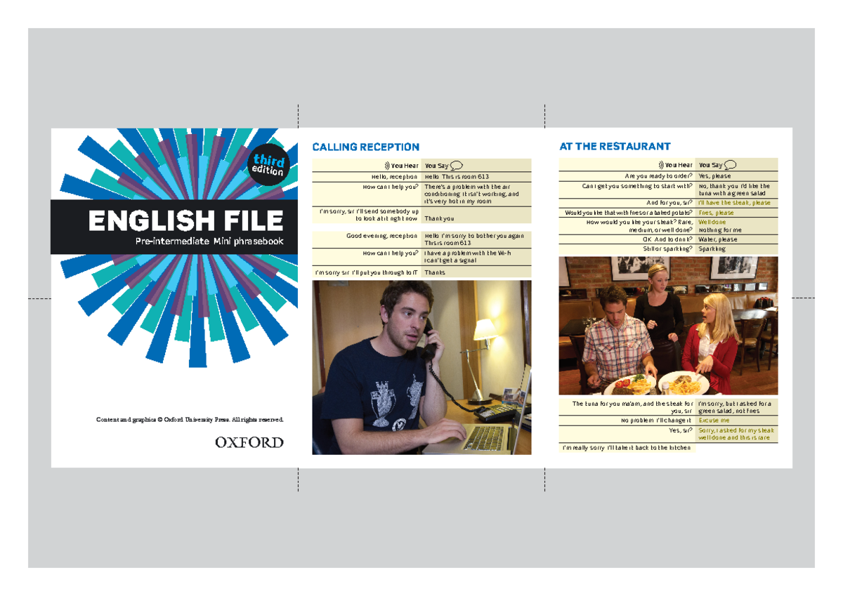 Mini phrasebook pre intermediate - ENGLISH FILE Pre-intermediate Mini phrasebook third edition ...