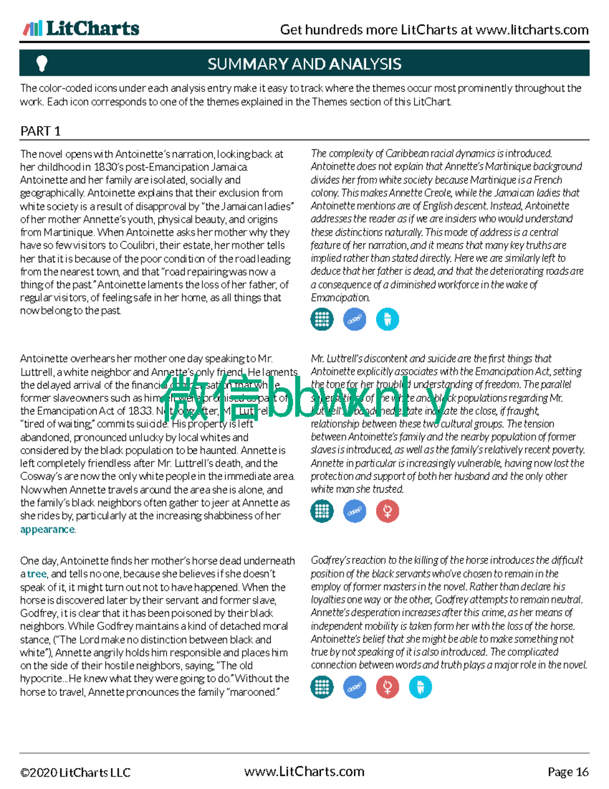 Wide-Sargasso-Sea-Lit Chart (3) 16 - The color-coded icons under each ...