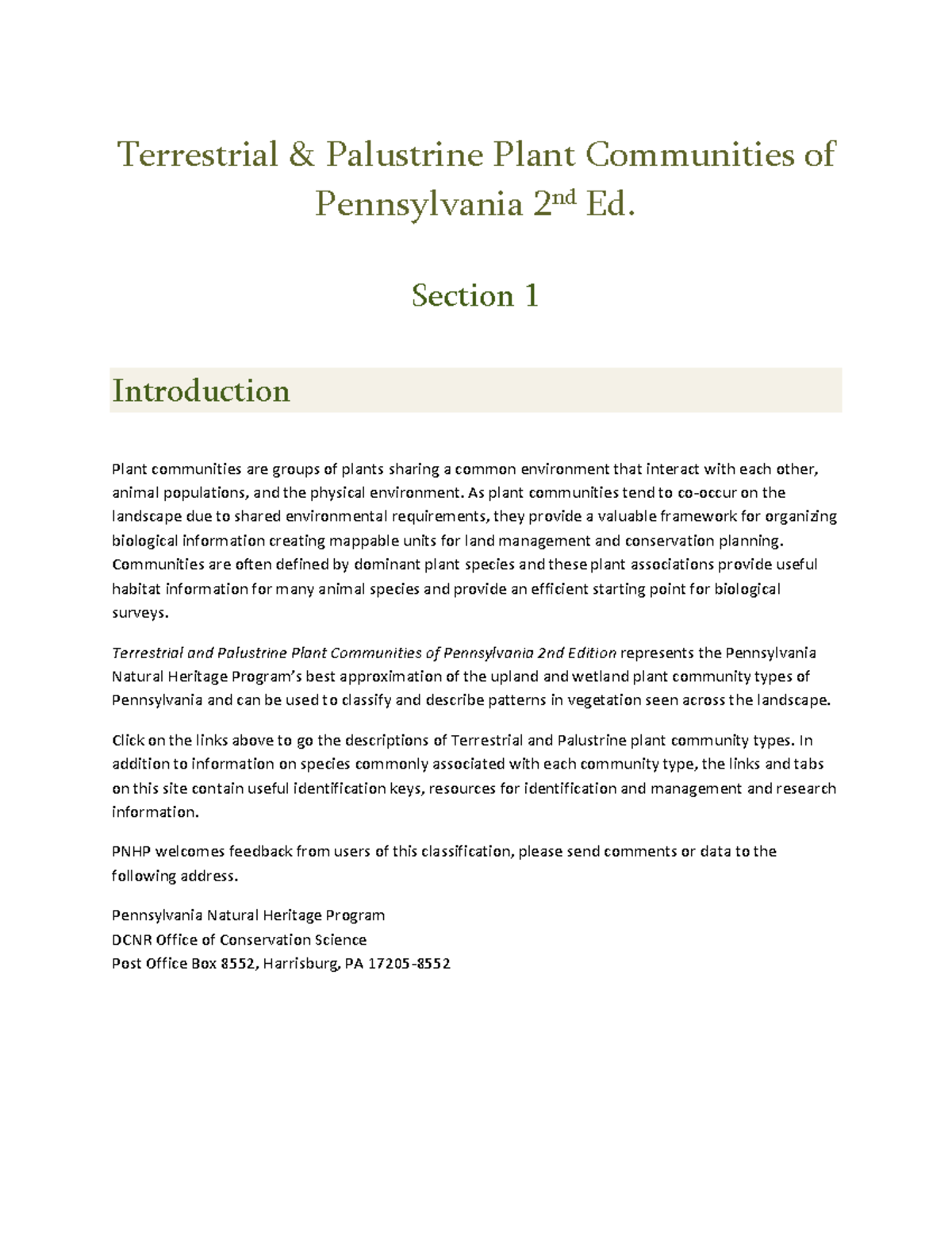Communities Intro s1 - good - Terrestrial & Palustrine Plant ...