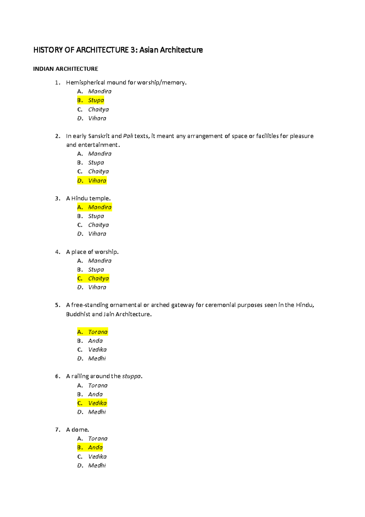 Korean Architecture Handout - HISTORY OF ARCHITECTURE 3: Asian Architecture INDIAN ARCHITECTURE ...