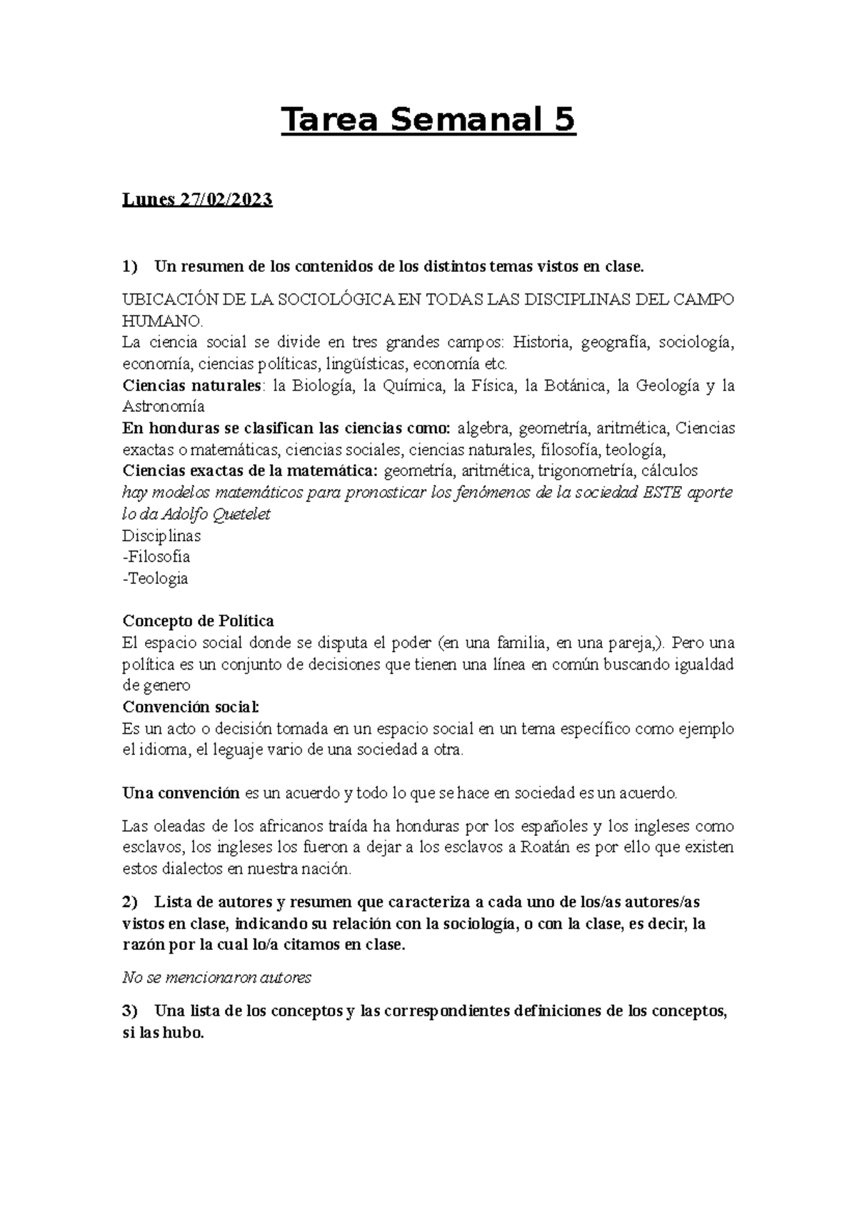 Tarea Semanal 5 - apuntes diarios - Tarea Semanal 5 Lunes 27/02/ Un ...