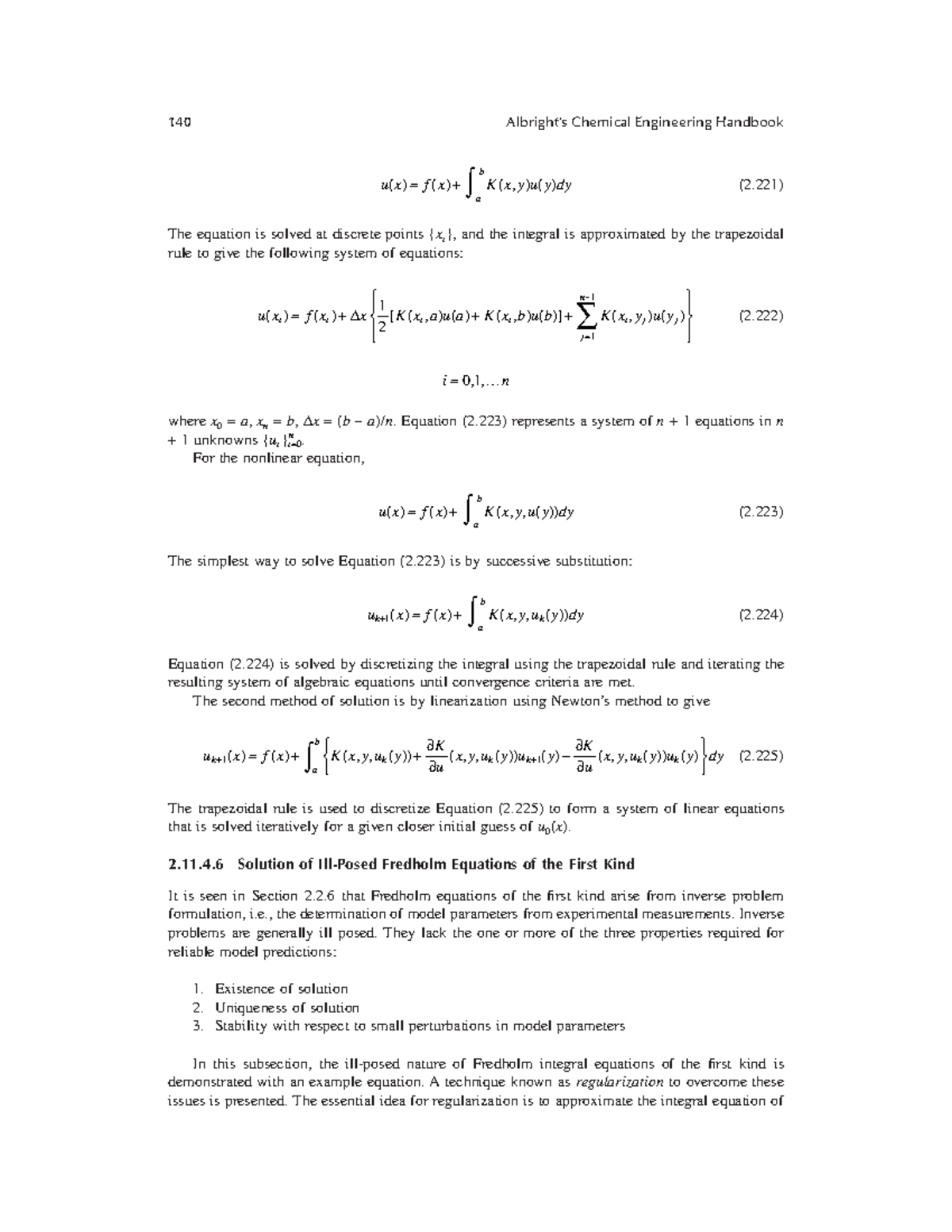 Albright's Chemical Engineering - Equation (2) represents a system of n ...