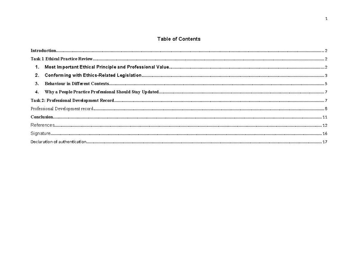 Core Behaviours for People Professionals Complete (2) - Table of ...