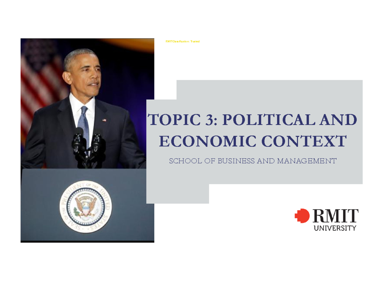 W4 - T3 - Political and Economic Context - RMIT Classification: Trusted ...