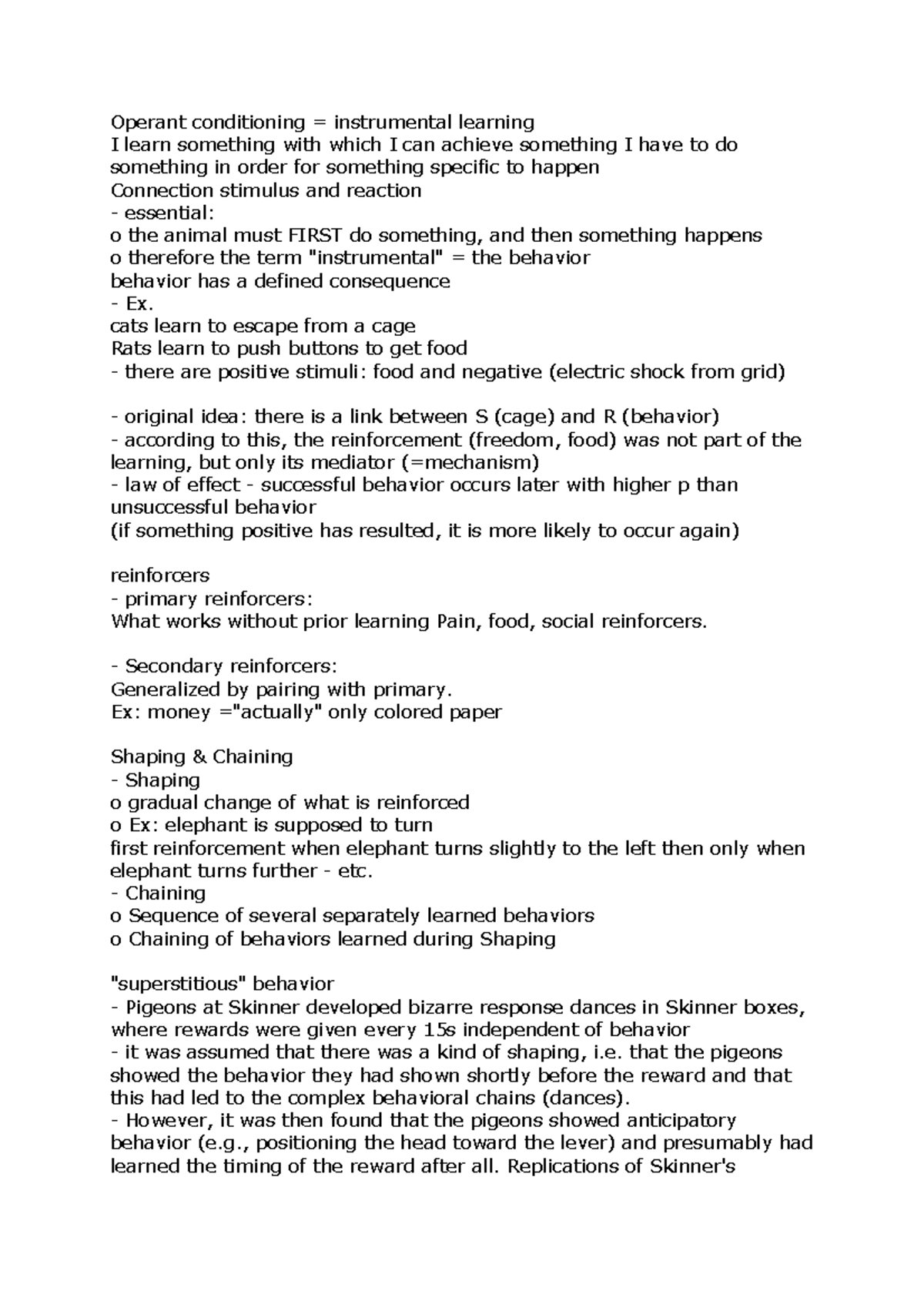 Operant conditioning - Introduction To Cognitive Psychology - Operant ...