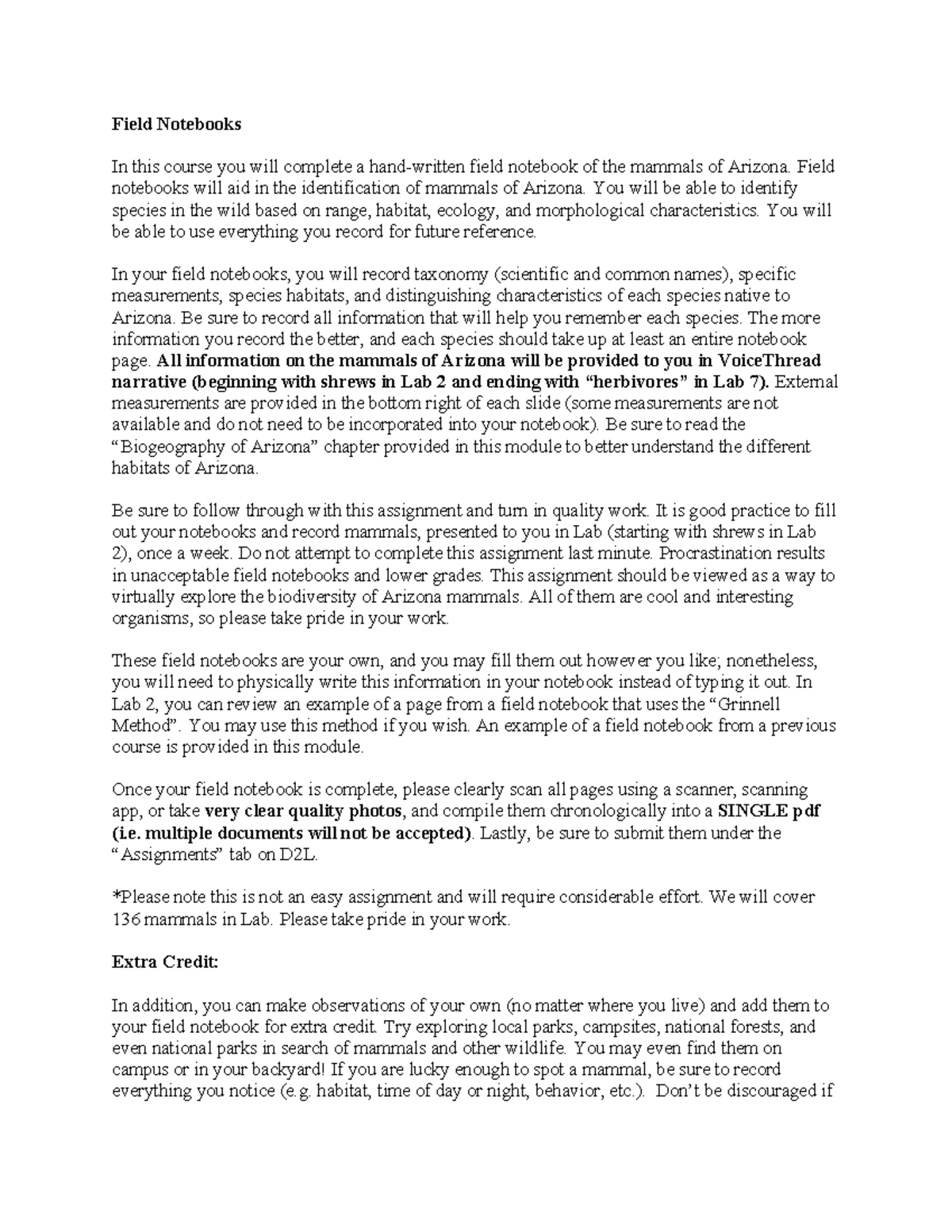 Field Notebooks 2 - Field Notebooks In this course you will complete a ...